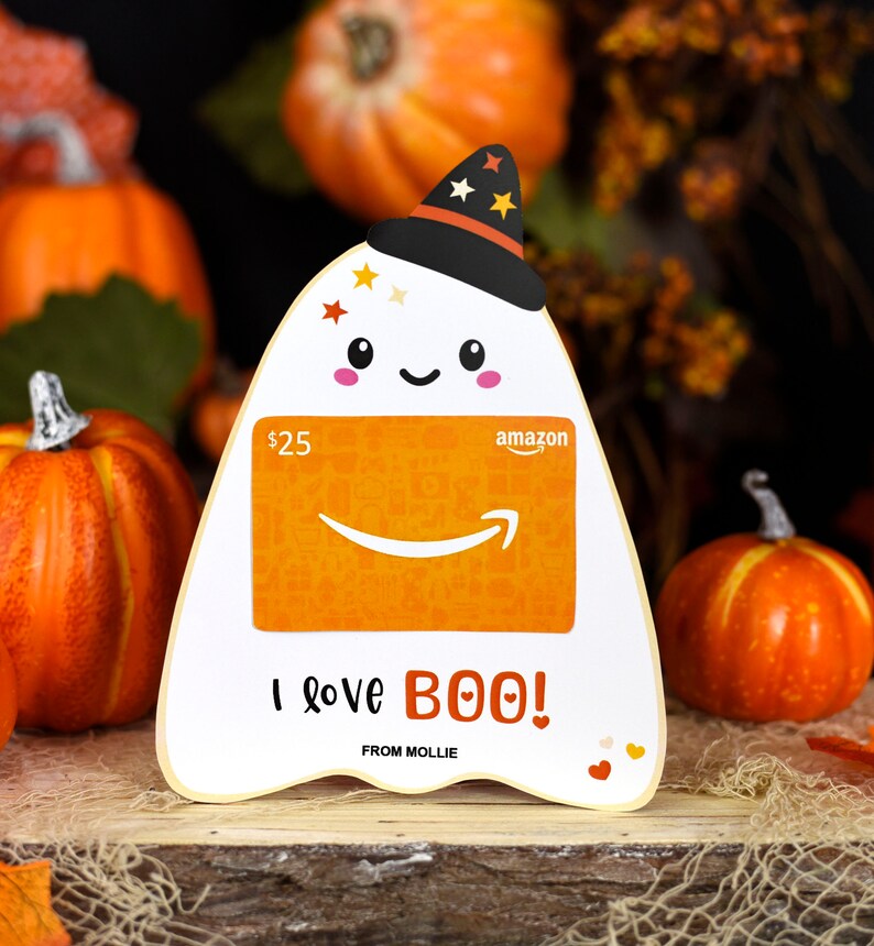 Printable Halloween Gift Card Holder | Cute Ghost Gift Card Holder ...