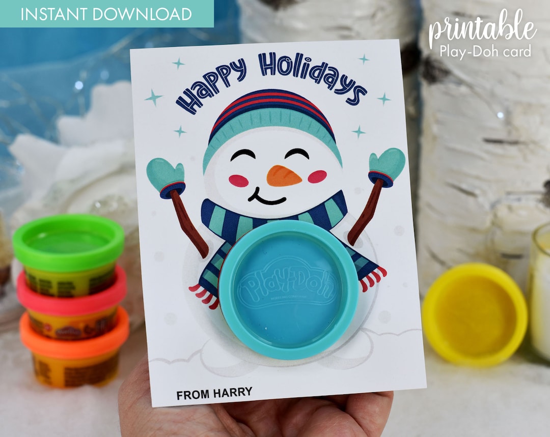 Play Dough Christmas Gift Card | Printable Class Holiday Gifts Non ...