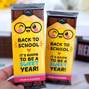 Printable First Day of School Chocolate Bar Wrapper Pencil Design ...