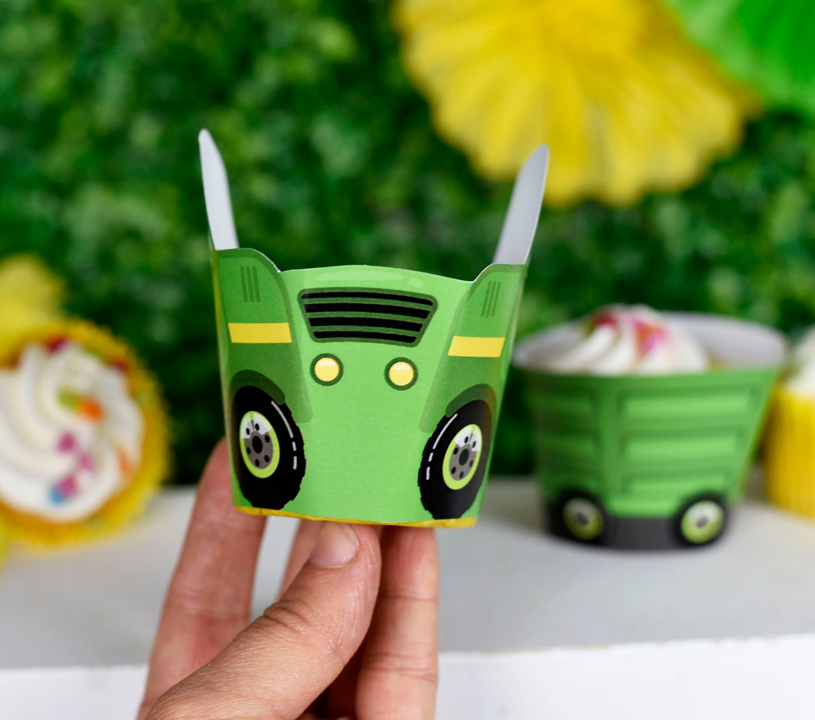 Tractor Cupcake Wrappers: Farm Birthday Party Decoration (digital ...