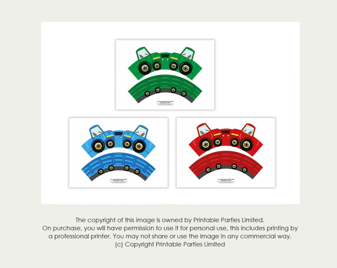 Tractor Cupcake Wrappers: Farm Birthday Party Decoration (digital ...