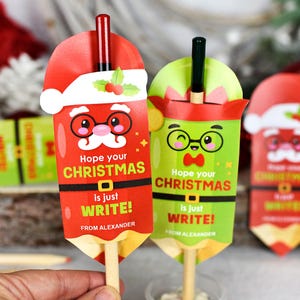 Printable Christmas Pencil Holder: Classroom Gift (PDF) - Etsy