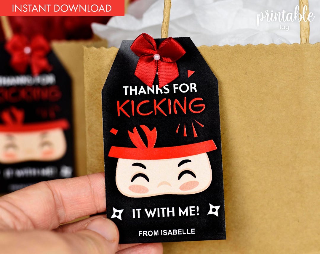 Printable Ninja Birthday Party Gift Tag | Personalized Favor Tag ...