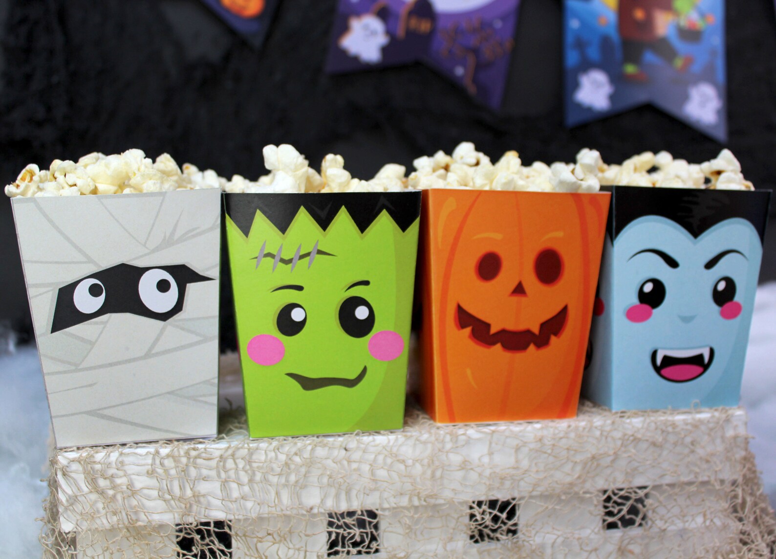 Halloween Character Snack Boxes: Printable Party Favors (PDF) - Etsy