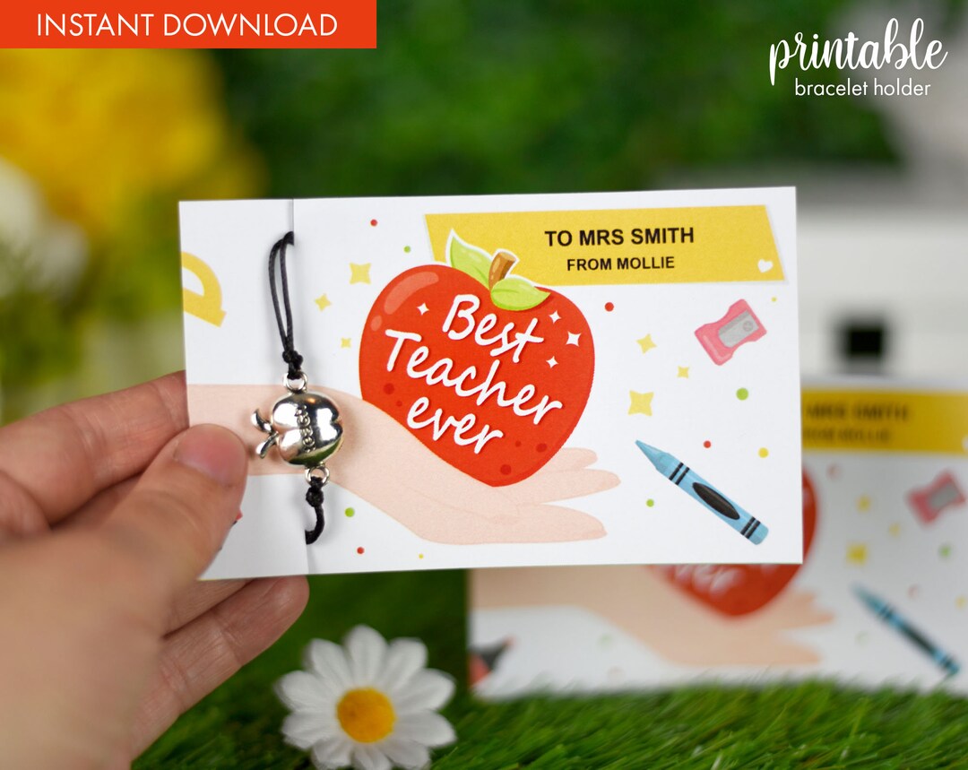 Printable Bracelet Holder: Teacher Appreciation Gift (PDF) - Etsy