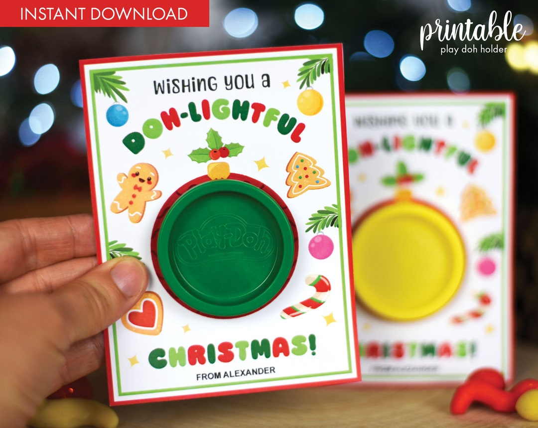 Play Dough Christmas Gift Card | Printable Class Holiday Gifts | Non ...