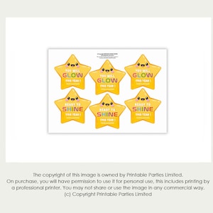 Printable Star Glow Stick Tags: Teacher Student Gift (PDF) - Etsy