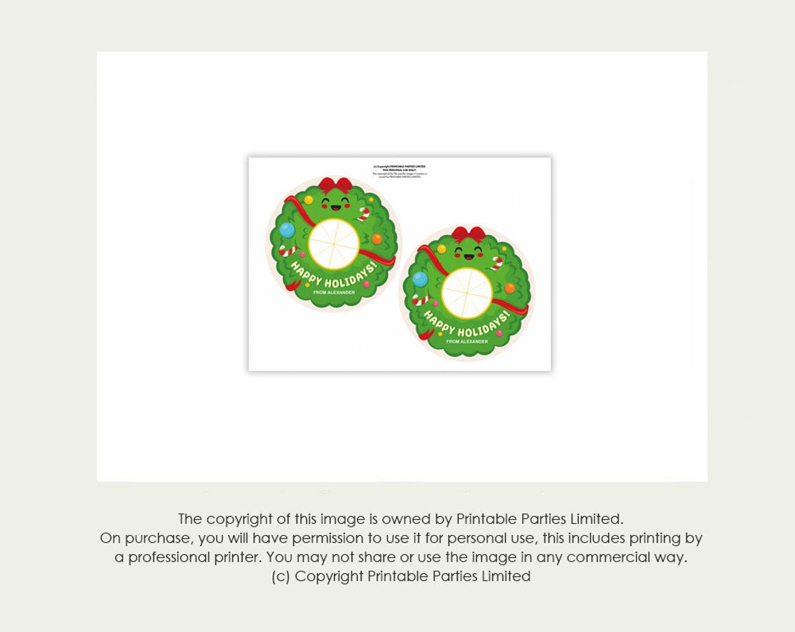 Christmas Wreath Play Dough Holder: Printable Class Gifts (PDF) - Etsy