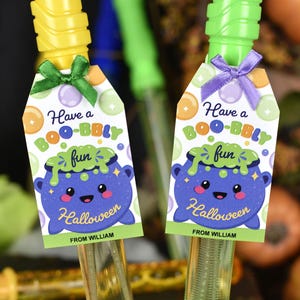 Printable Halloween Bubble Wand Tag: Personalized Favor (PDF) - Etsy