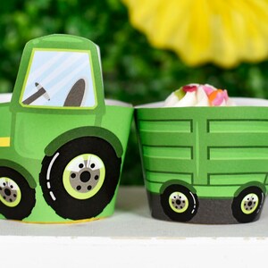 Tractor Cupcake Wrappers: Farm Birthday Party Decoration (digital ...