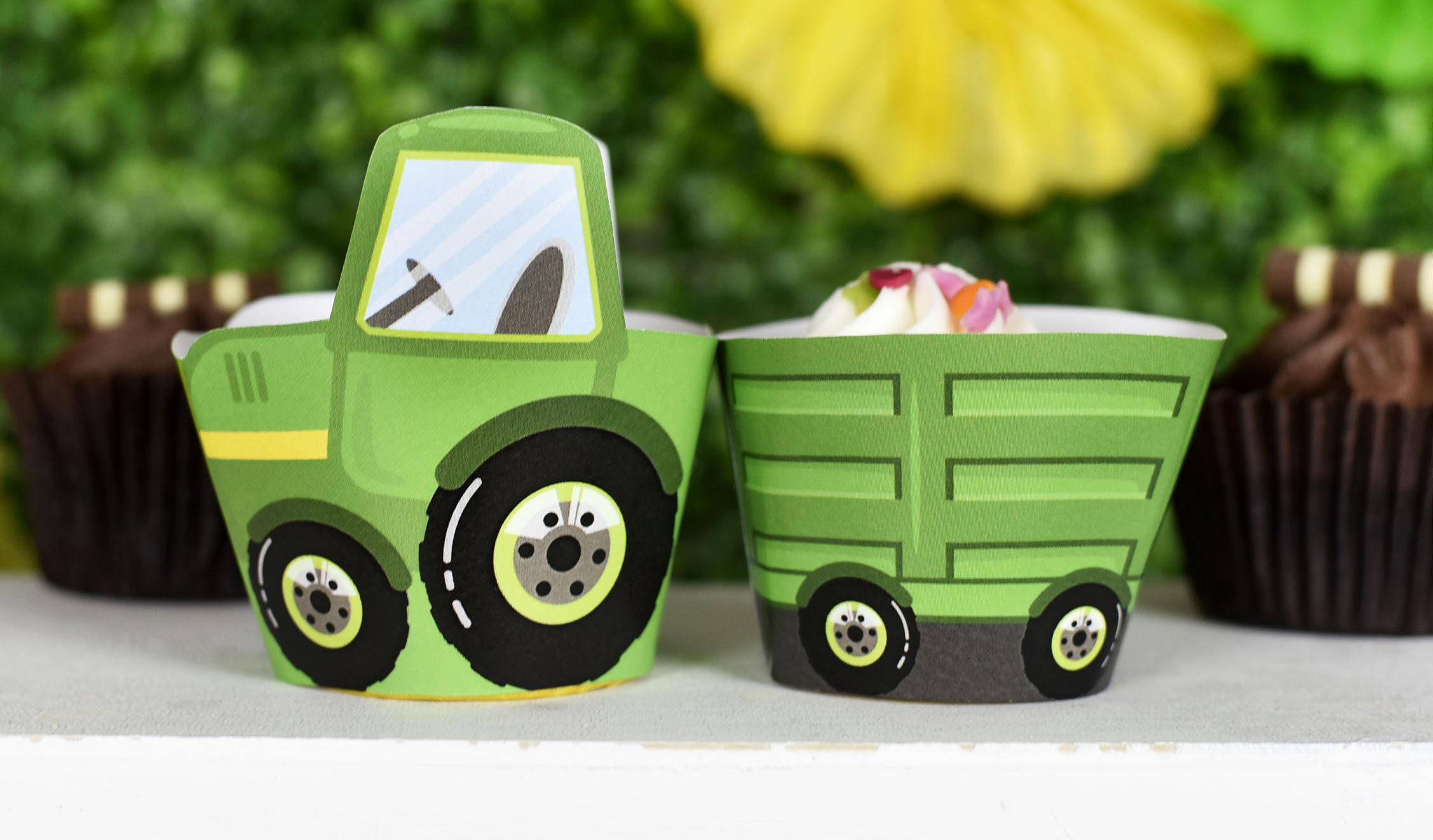 Tractor Cupcake Wrappers: Farm Birthday Party Decoration (digital ...