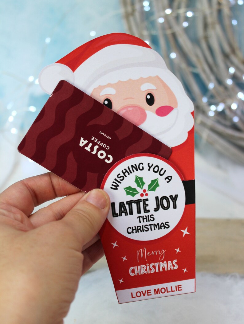 Christmas Gift Card Holder Printable Christmas Coffee Gift - Etsy