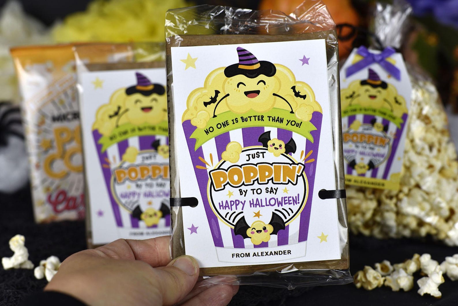 Printable Halloween Popcorn Gift Tag: Classroom Favor (digital Download ...