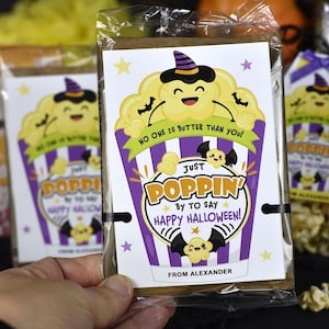 Printable Halloween Popcorn Gift Tag: Classroom Favor (digital Download ...