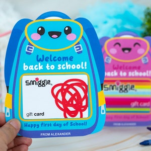 Printable Back to School Gift Card Holder Personalized First Day of ...