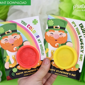 Play Dough St Patricks Day Gift Card | Printable Class St Patricks Day ...