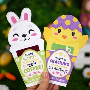 Printable Easter Gift Card Holder: Bunny & Chick Design (PDF) - Etsy