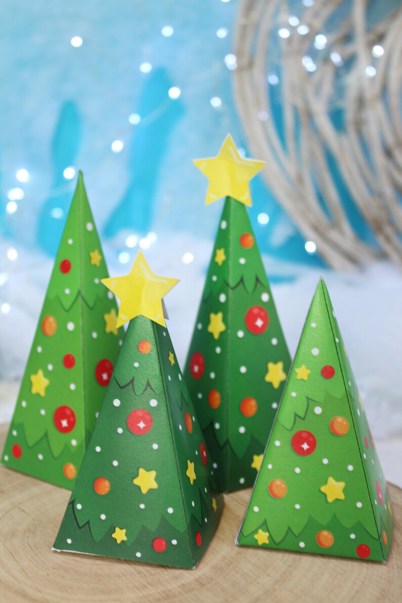 Printable Christmas Tree Gift Box Template (digital Download) - Etsy