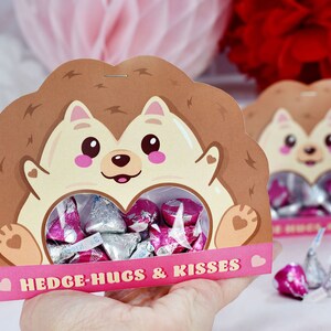 Printable Valentines Hedgehog Treat Wrap Class Mates Gift Small Gift ...