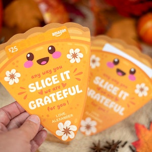 Printable Pumpkin Pie Gift Card Holder: Thanksgiving Appreciation (PDF ...