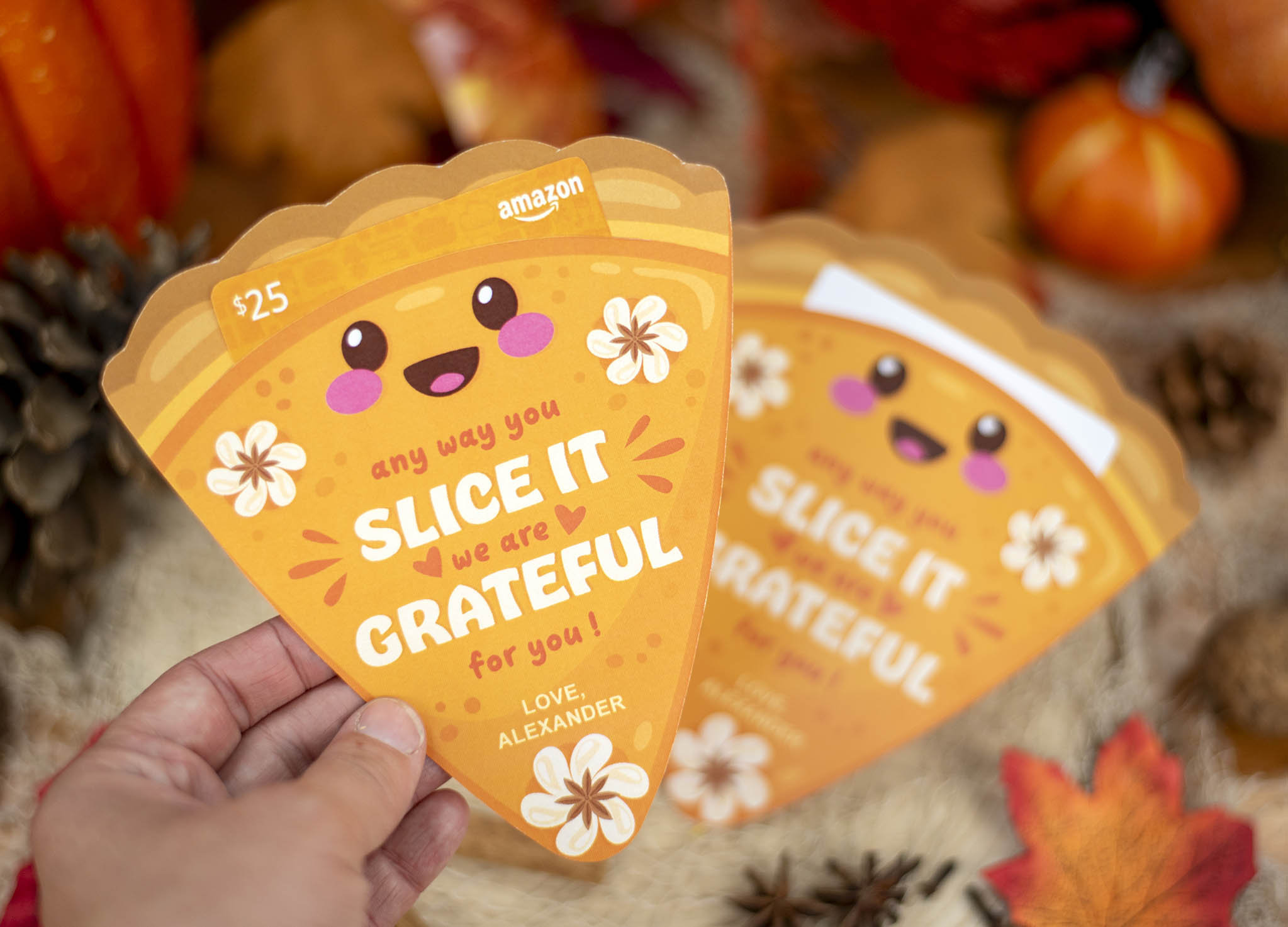 Printable Pumpkin Pie Gift Card Holder: Thanksgiving Appreciation (PDF ...