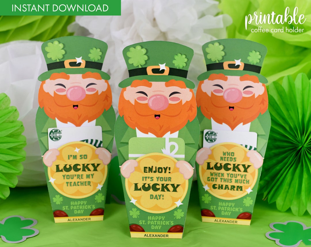 St Patricks Day Leprechaun Gift Card Holder (printable PDF) - Etsy