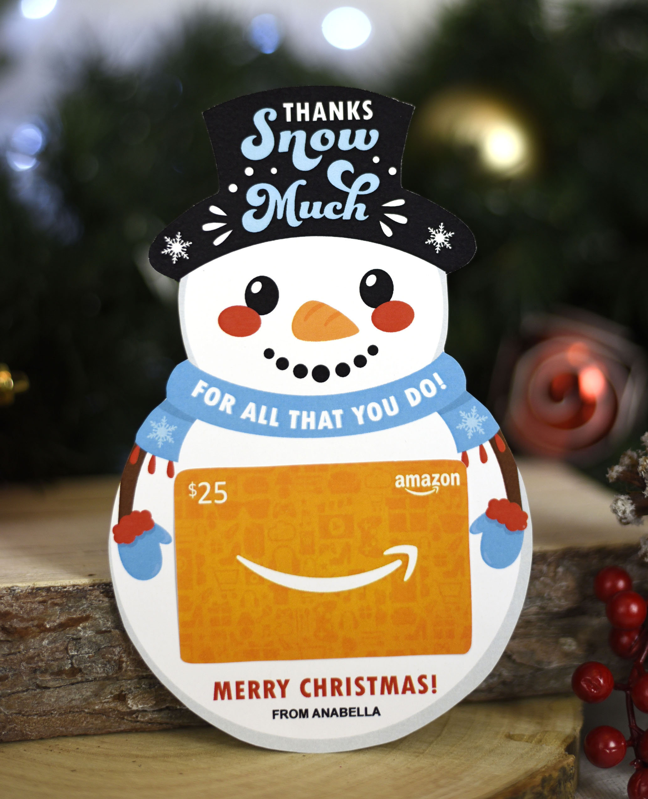 Printable Christmas Gift Card Holder | Christmas Snowman Gift Card ...