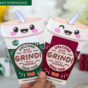 Printable Teacher Appreciation Coffee Card Holder | Funny Back to ...