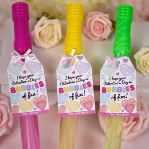 Valentines Bubble Wand Tags | Printable Class Mates Gift | Bubble Wand ...