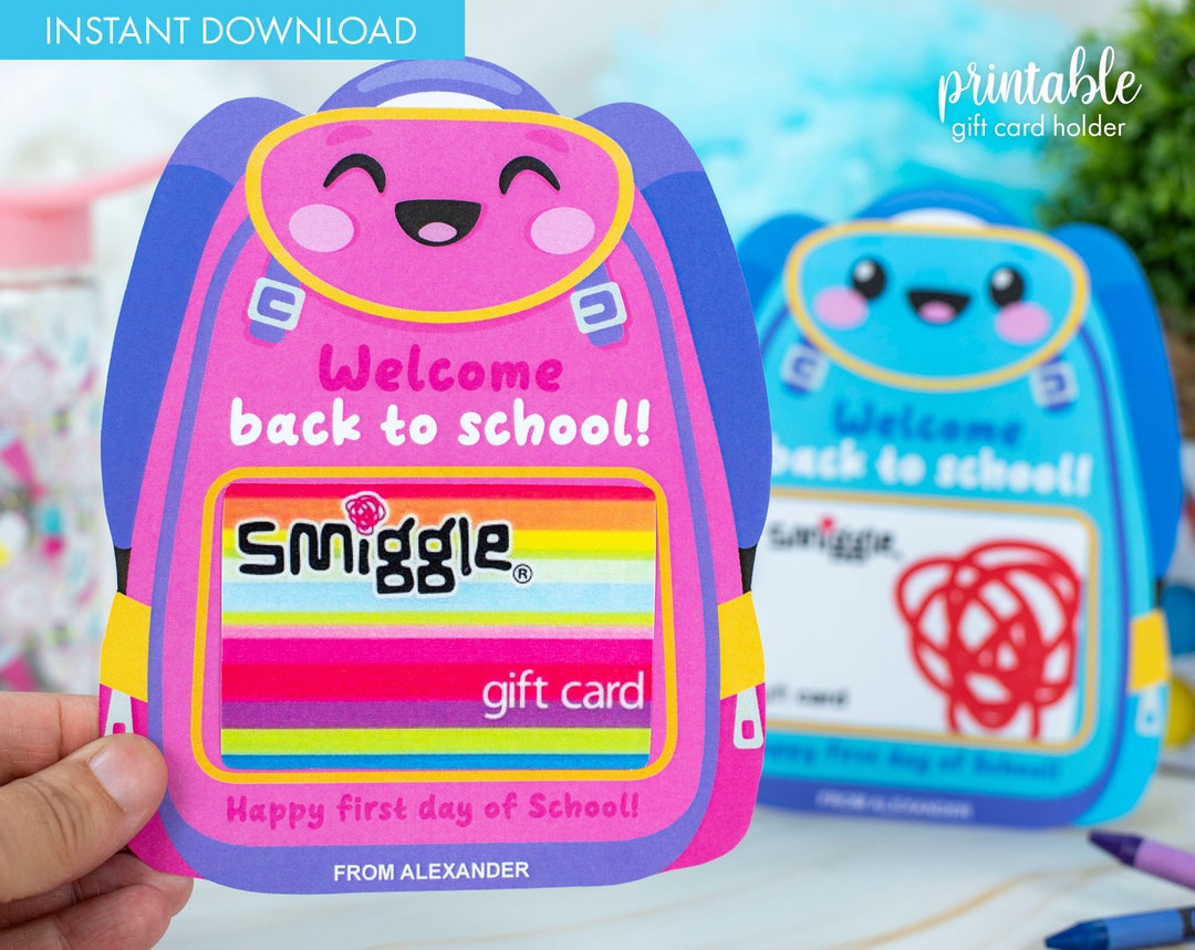 Printable Back to School Gift Card Holder Personalized First Day of ...