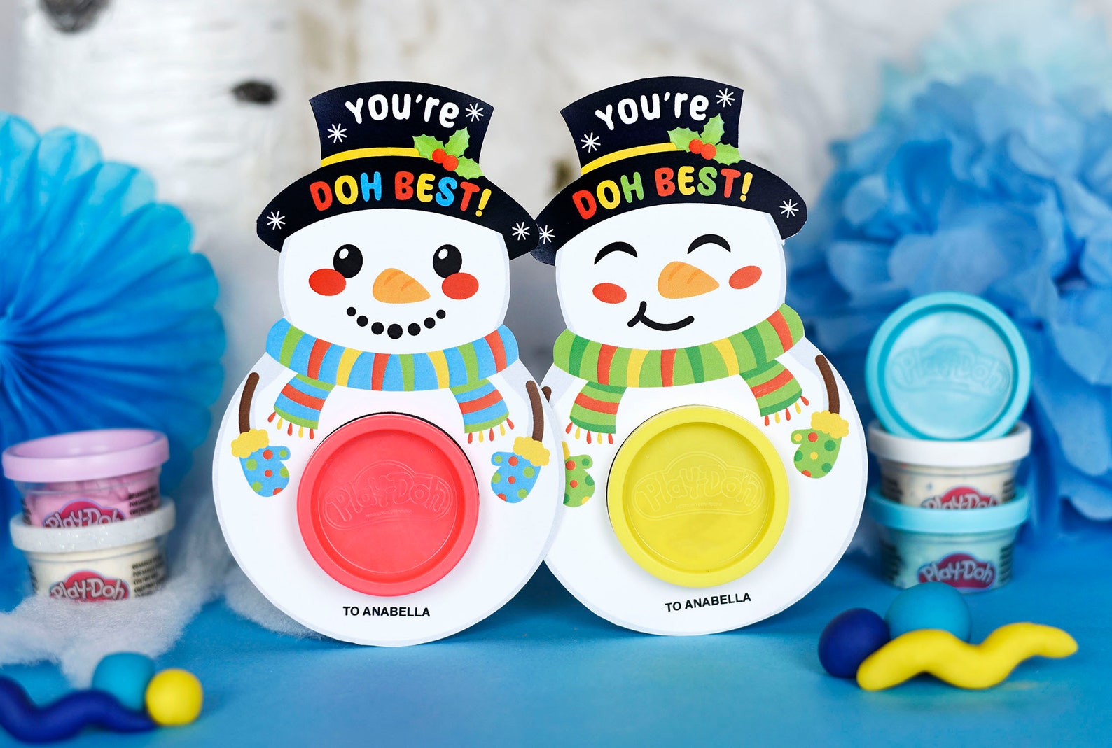 Christmas Play Dough Holder Printables: Holiday Class Gifts (digital ...