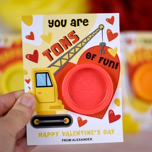 Printable Play Dough Valentines Gift Card for Boys Class Valentine Day ...