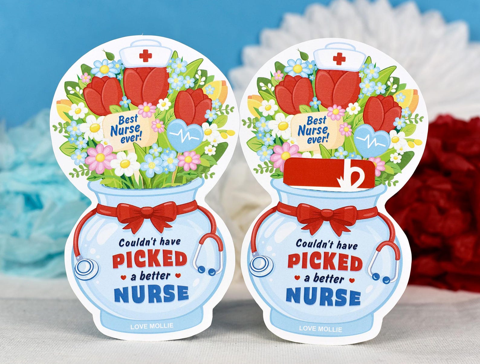 Nurses Week Flower Gift Card Holder Printable, Funny Gift for Nurse ...