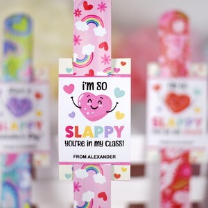 Printable Valentine's Day Slap Bracelet Tag | Valentines Classroom Gift ...