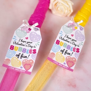Valentines Bubble Wand Tags | Printable Class Mates Gift | Bubble Wand ...