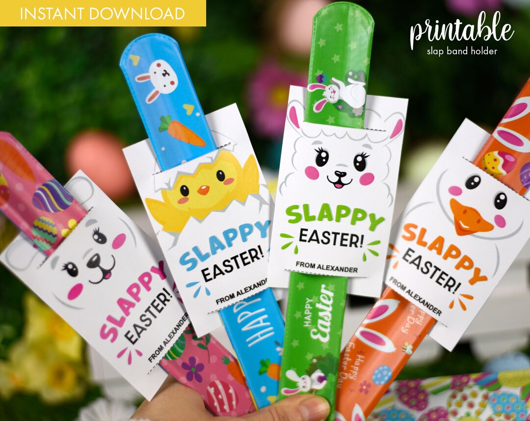 Printable Easter Slap Bracelet Tag: Classroom Gift Favor (PDF) - Etsy