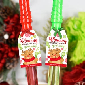 Printable Christmas Bubbles Gift Tag: 6 Designs Classroom Gift (PDF) - Etsy