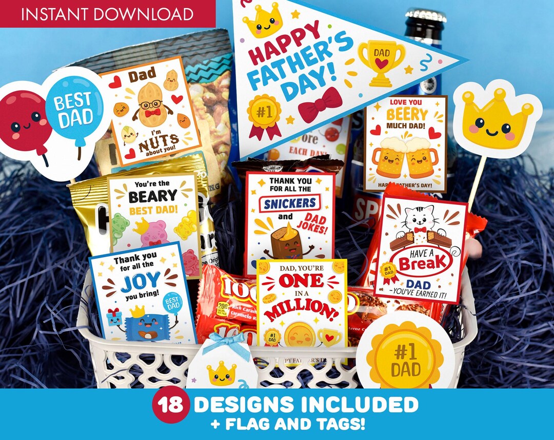 Printable Father's Day Treat Tags | Candy Grams | Father's Day Gift ...