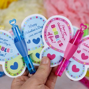 Butterfly Valentines Bubble Wand Tags: Printable Classroom Gift (PDF ...