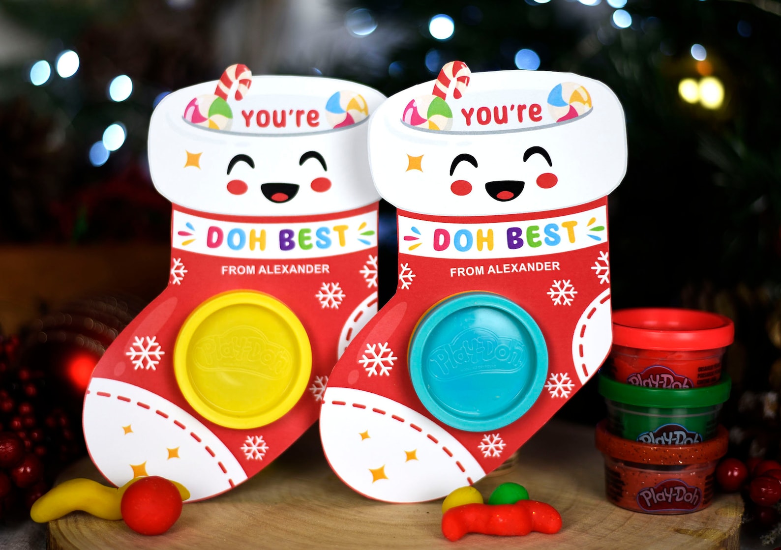 Christmas Play Dough Holder Printables: Holiday Class Gifts (digital ...
