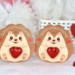 Printable Valentines Hedgehog Chocolate Card | Class Mates Gift | Small ...