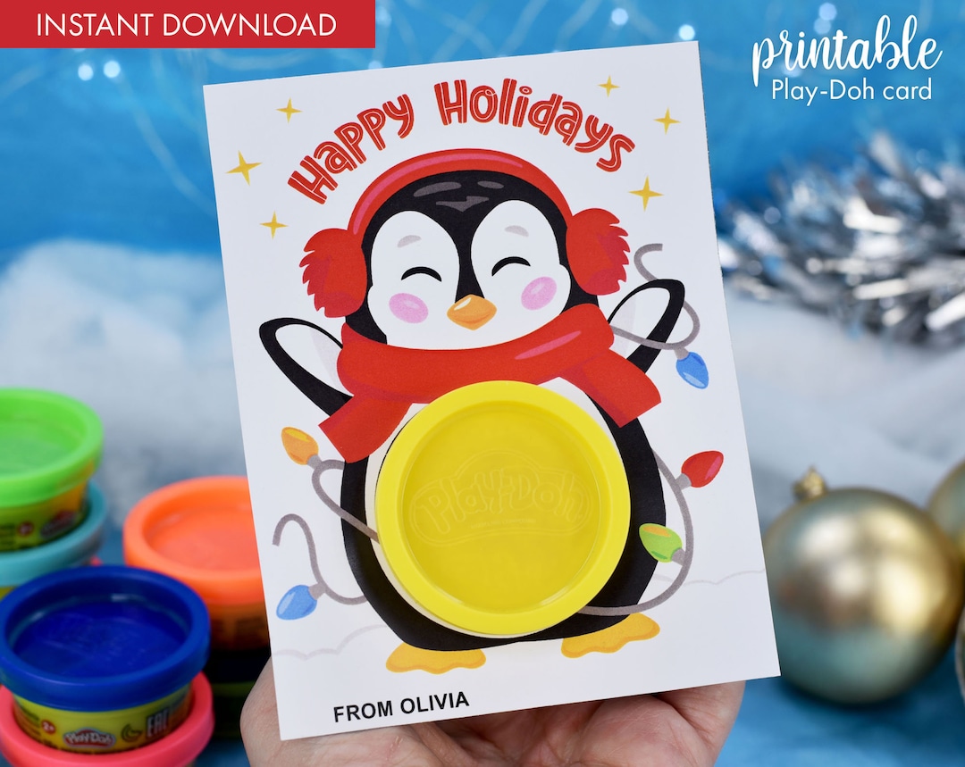 Play Dough Christmas Gift Card | Printable Class Holiday Gifts | Non ...