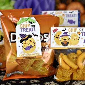 Printable Halloween Chips Tag and Bag Topper | Halloween Gift for Kids ...