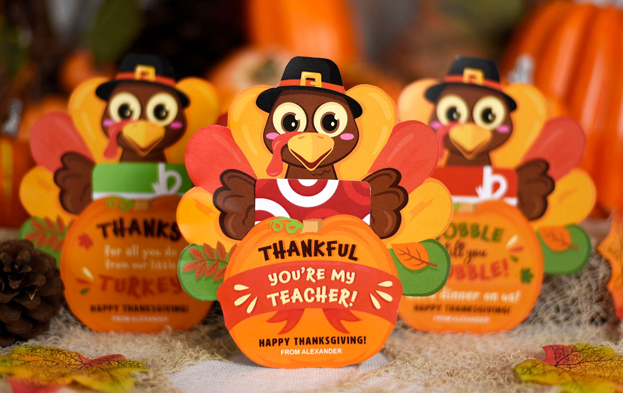 Thanksgiving Turkey Gift Card Holder: Printable Teacher/employee Gift ...