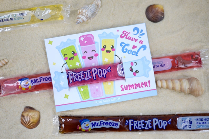 Printable Personalised Ice Pop Holder | End of Term Gift | Teacher Gift ...