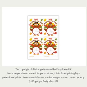 Thanksgiving Turkey Play-doh Cards: Printable Classroom Favors (PDF) - Etsy