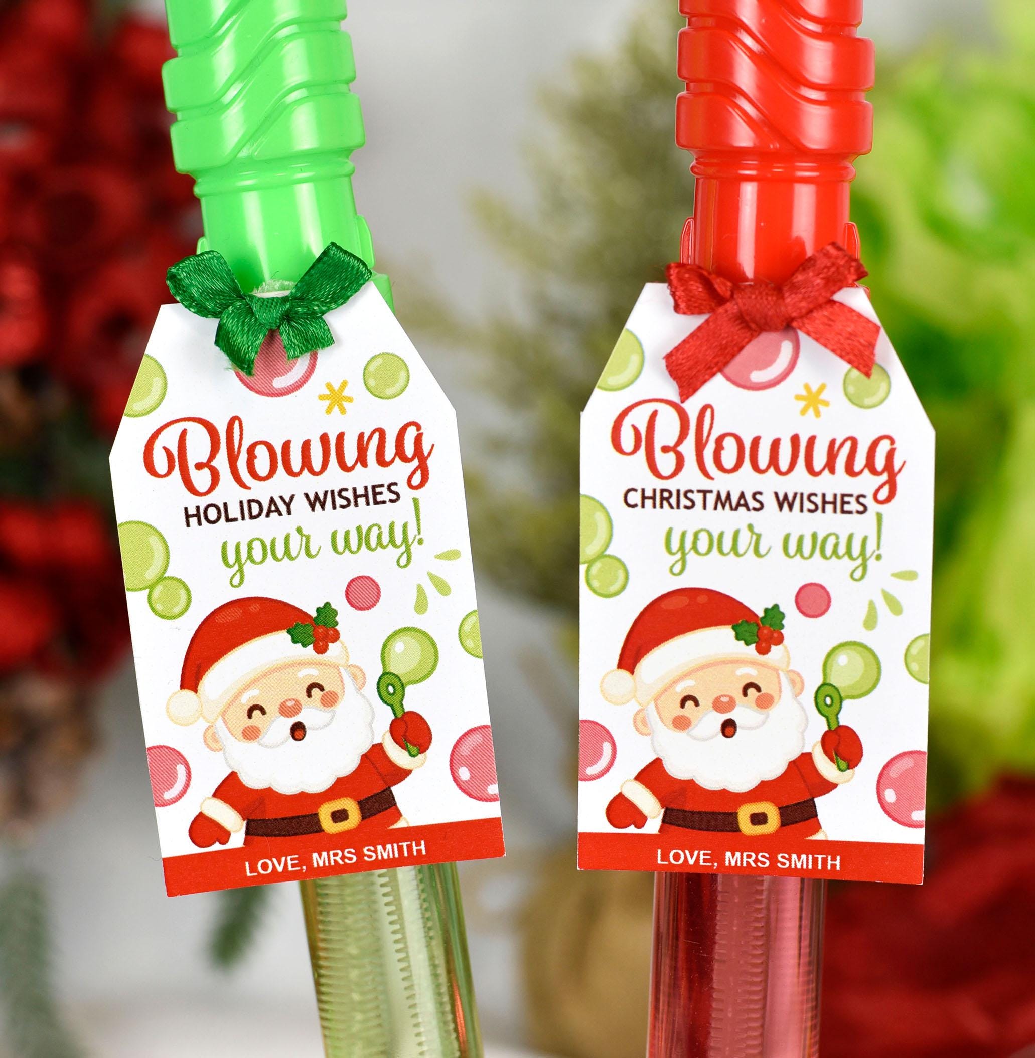 Printable Christmas Bubbles Gift Tag: 6 Designs Classroom Gift (PDF) - Etsy