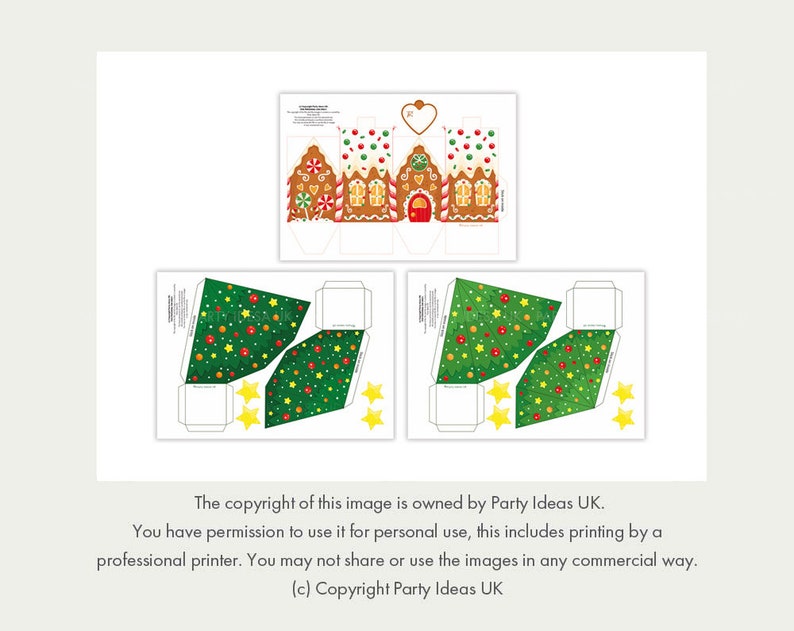 Printable Christmas Gingerbread House Box and Christmas Tree - Etsy