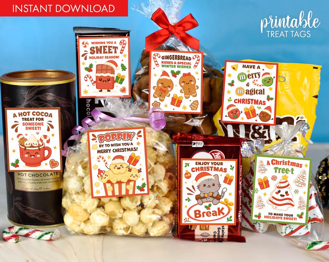 Printable Christmas Treat Tags (PDF Download) - Etsy