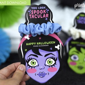 Printable Witch Scrunchie Holder: Halloween Classmate Gift (digital ...